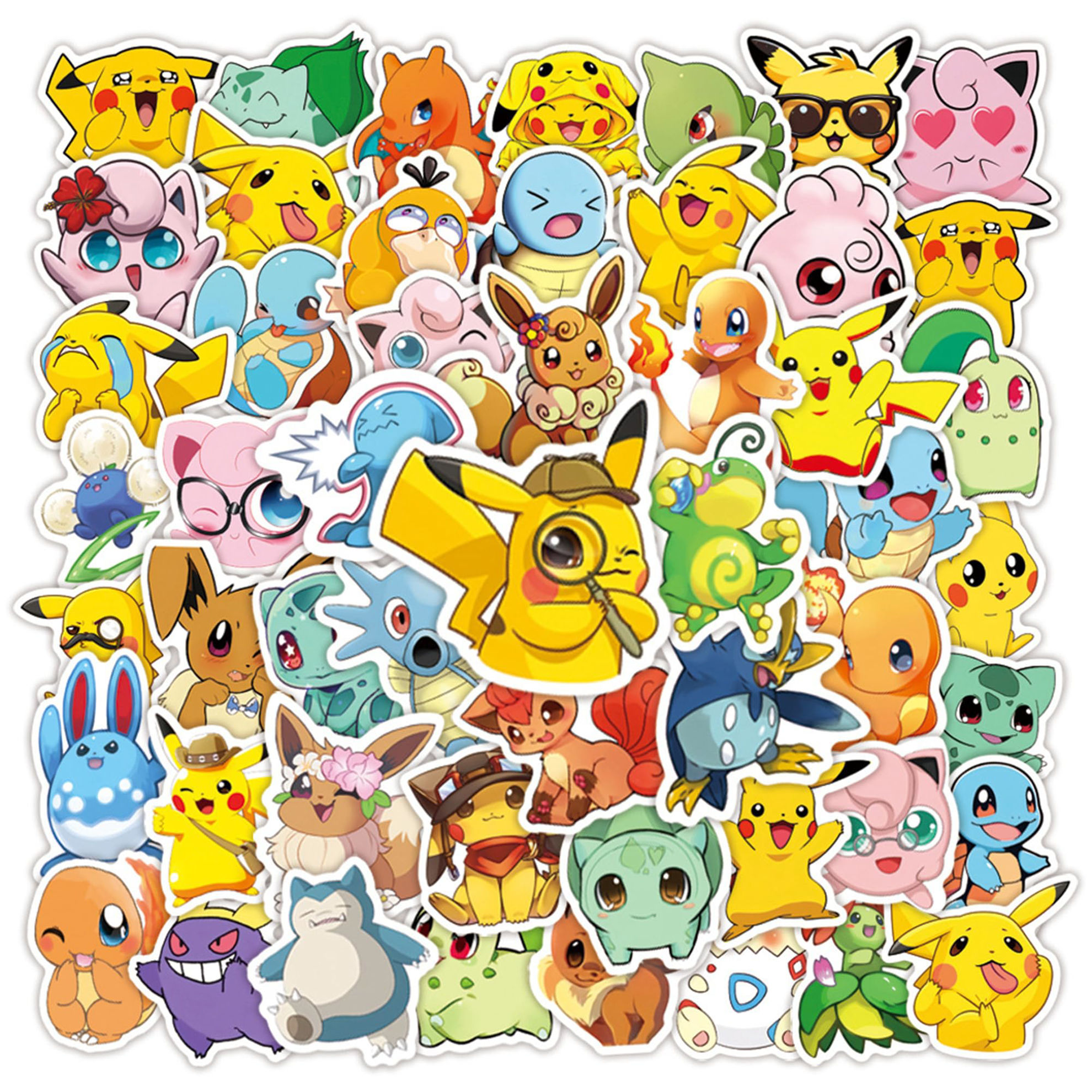 GetUSCart- Pokemon Stickers Pack, 50PCs, Pocket Monsters Ash Ketchum ...