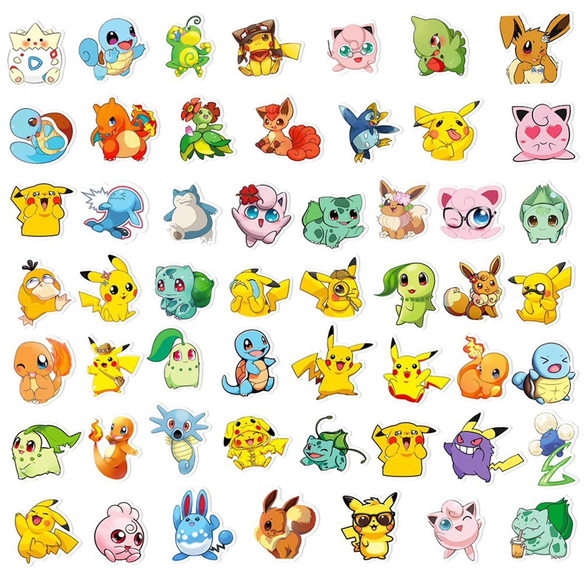 GetUSCart- Pokemon Stickers Pack, 50PCs, Pocket Monsters Ash Ketchum ...