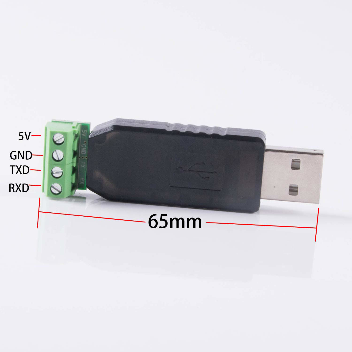 GetUSCart- Usangreen USB to RS232 Serial Adapter 4 Pin Terminal Block TXD RXD GND VCC Pinout ...