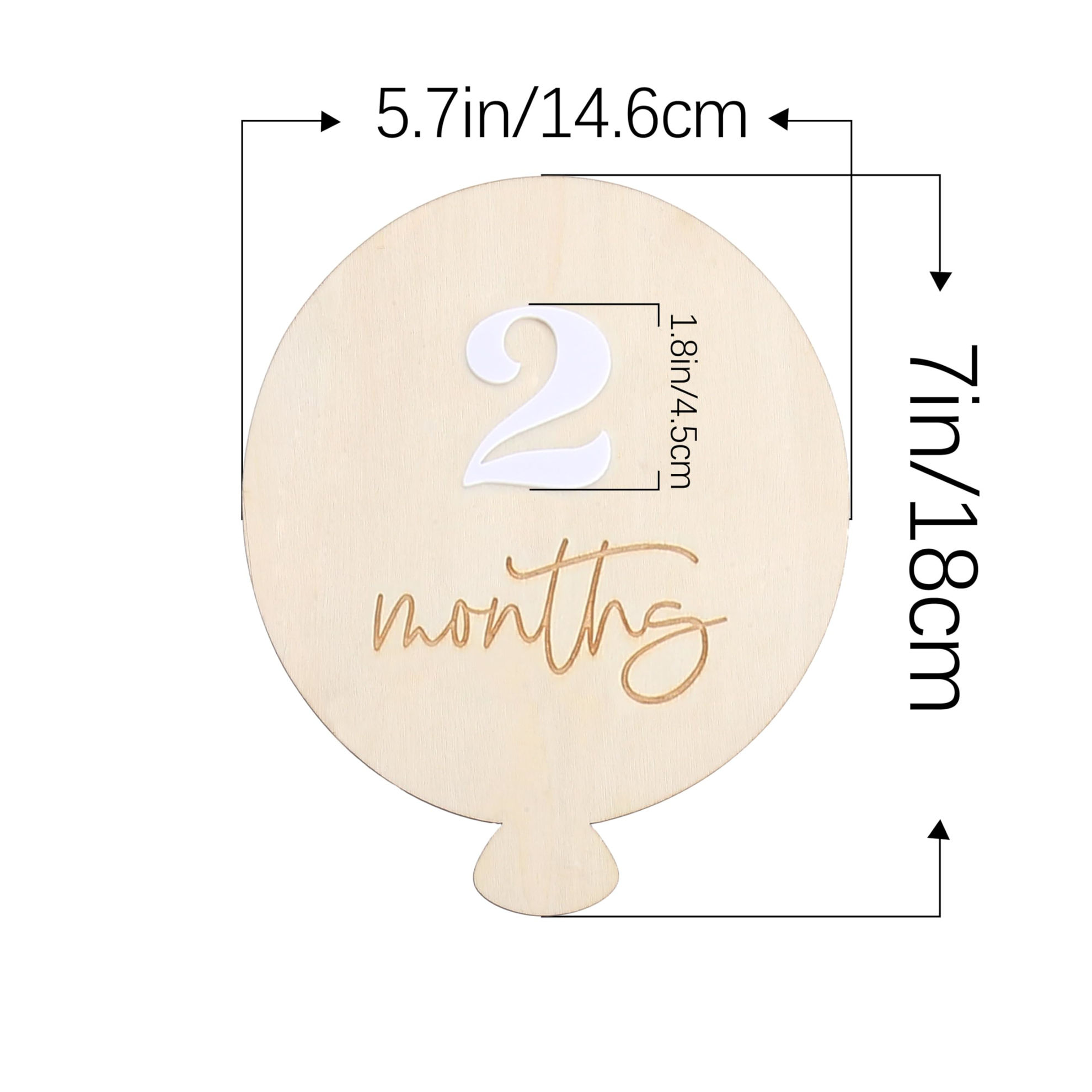 GetUSCart- Wooden Balloon Baby Milestone Cards - Wooden First Year ...