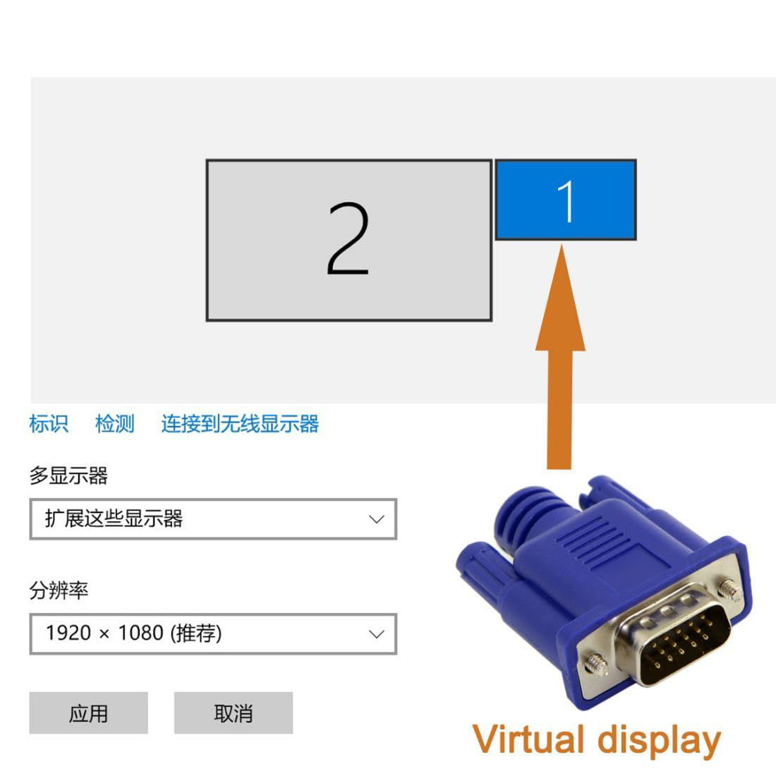 GetUSCart- chenyang USB-C VGA Virtual Display Adapter VGA RGB Monitor ...