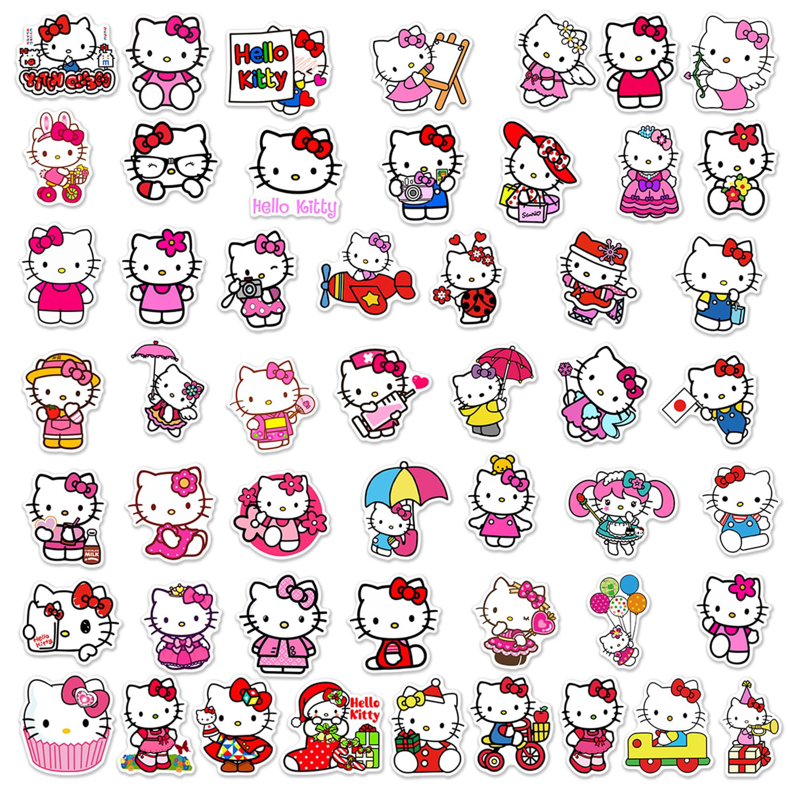 GetUSCart- Kawaii Hello Kitty Stickers for Girl Water Bottle, 50pcs ...