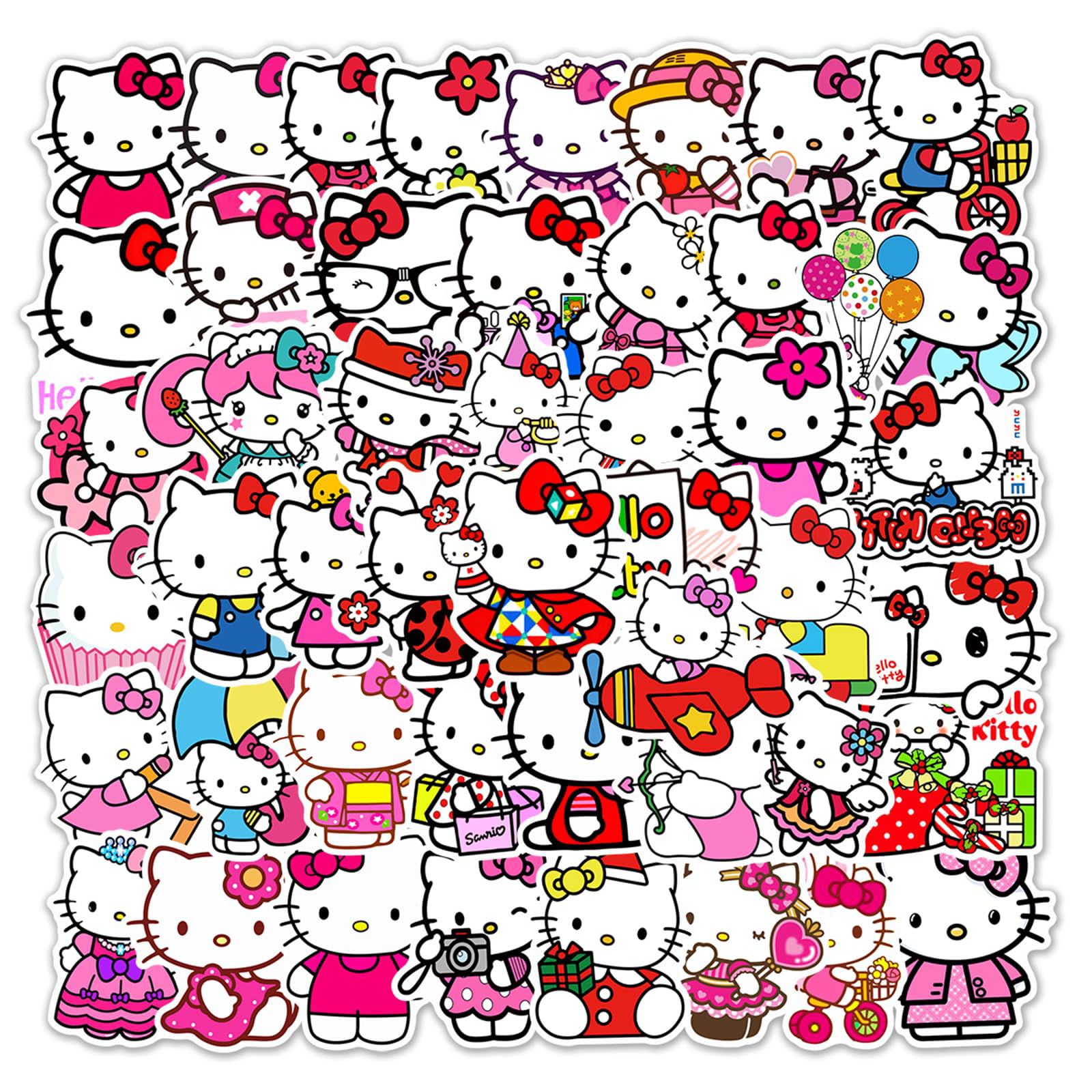 GetUSCart- Kawaii Hello Kitty Stickers for Girl Water Bottle, 50pcs ...