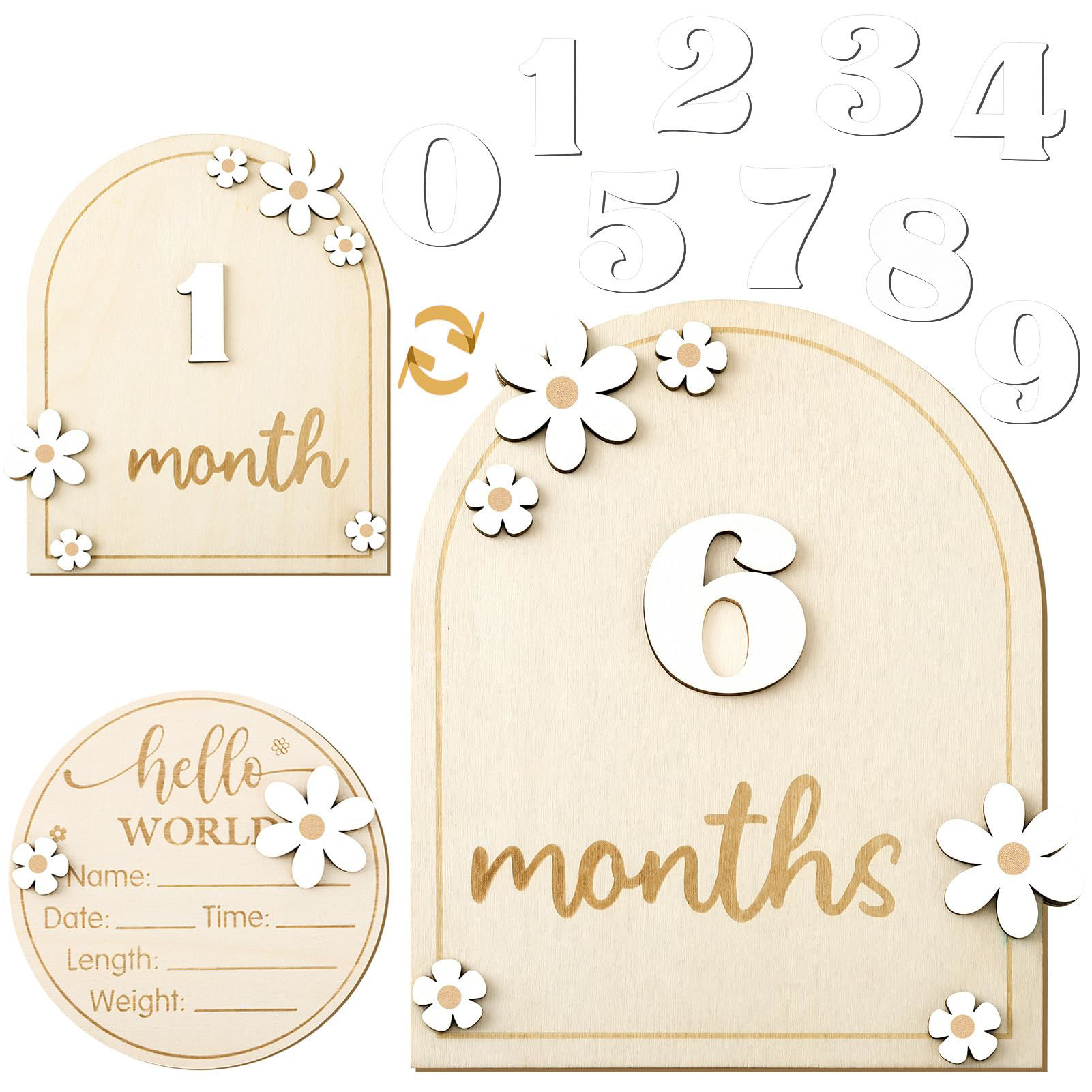 GetUSCart- GGSTDDUP Baby Monthly Milestone Cards with Hello World ...