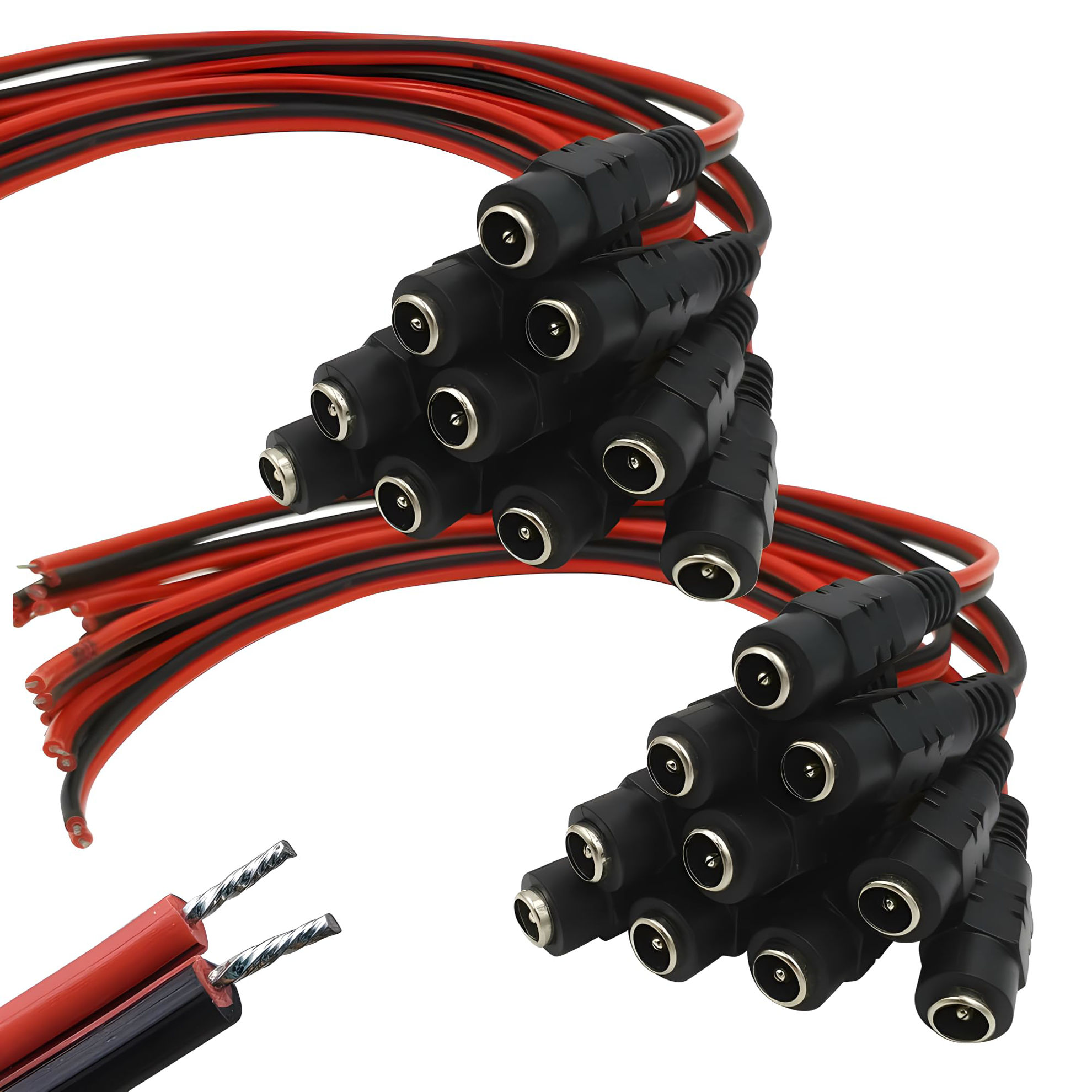 GetUSCart- AimHD 20 Pack Female Power Pigtail DC 5.5mm x 2.1mm ...