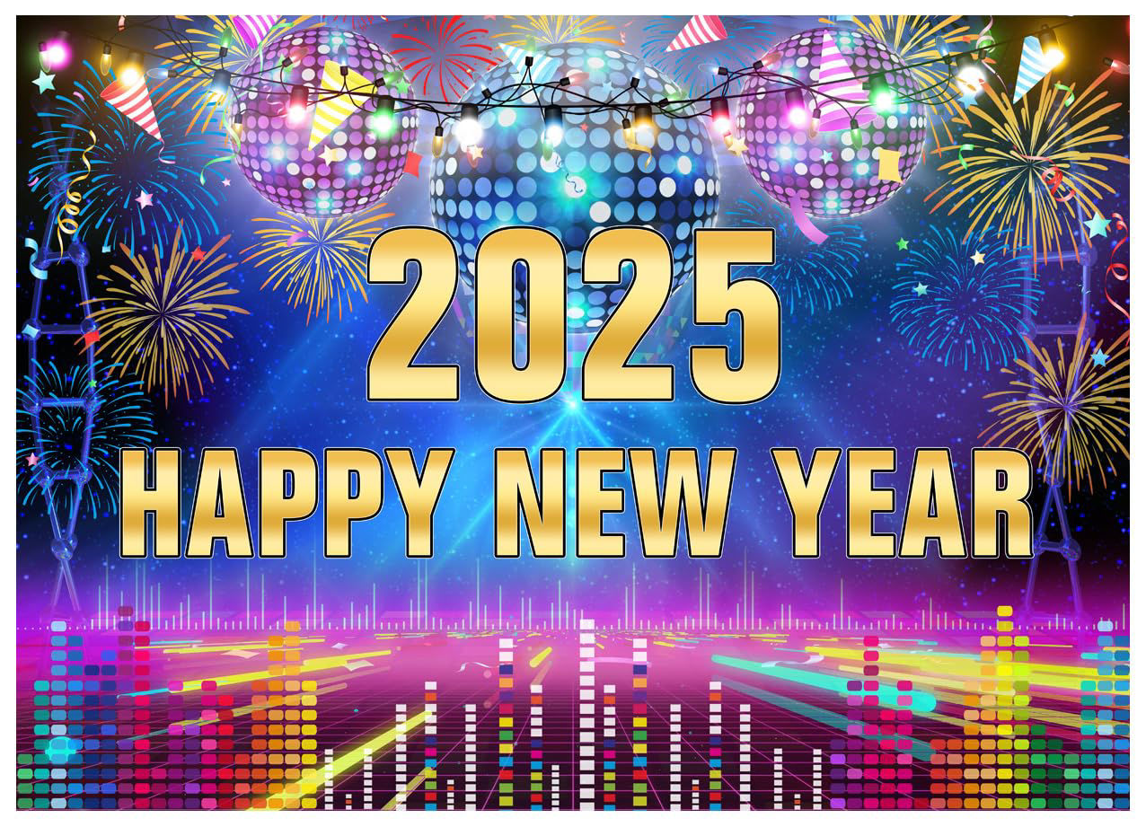 GetUSCart- WOLADA New Years Disco Ball Backdrop 2025 Backdrop New Year ...
