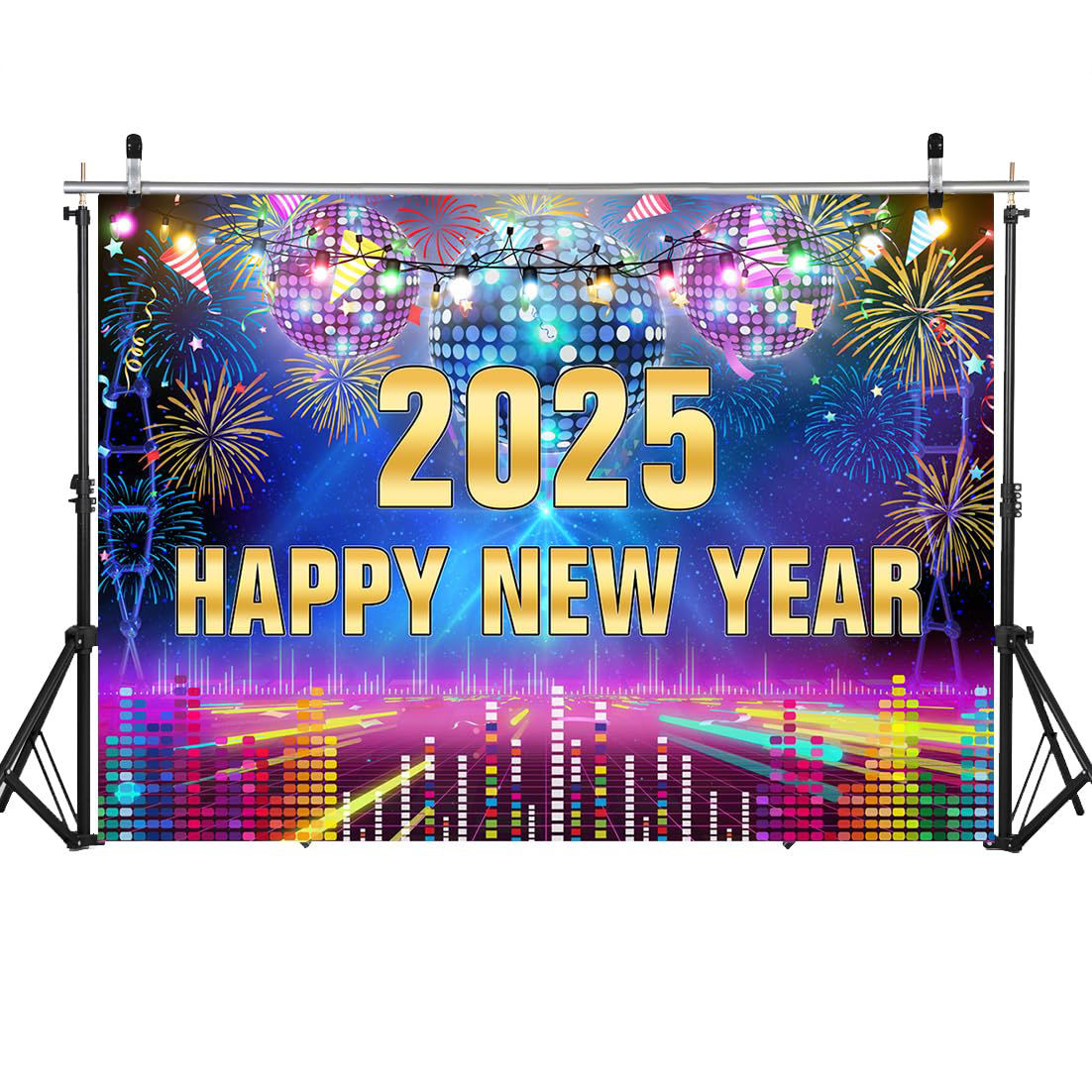GetUSCart- WOLADA New Years Disco Ball Backdrop 2025 Backdrop New Year ...