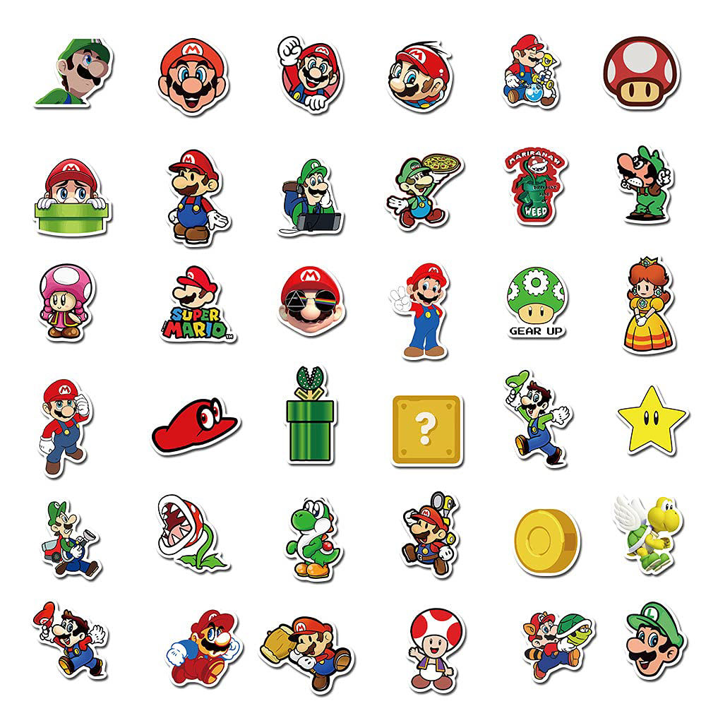 GetUSCart- 100Pcs Mario Stickers, Cartoon Game Mario Stickers for Kids ...