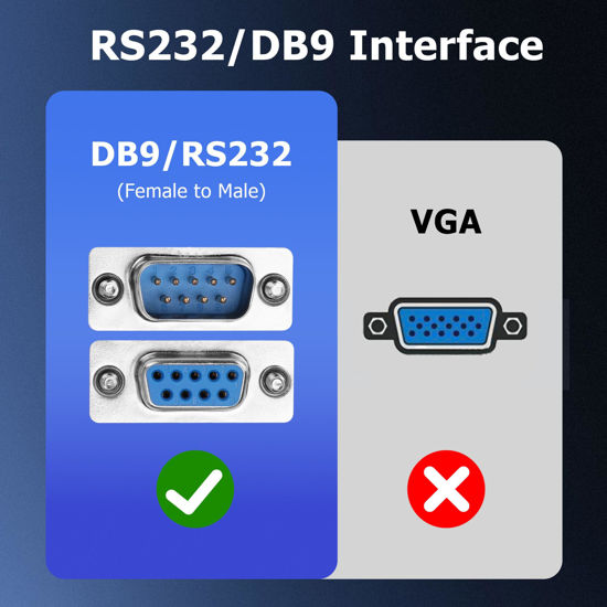 GetUSCart- JSADZKJD DB9 Serial Extension Cable RS232 DB9 Male to Female Straight Through Serial ...