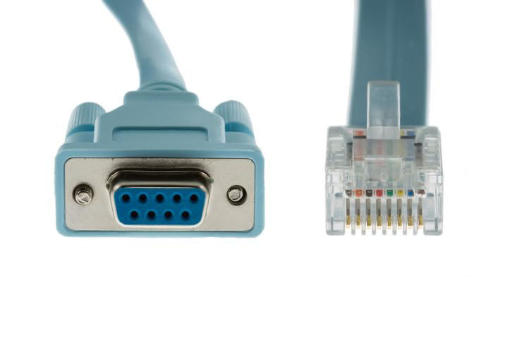 GetUSCart- CablesAndKits Light Blue RS232 Cable, Rollover Pinout RJ45 ...