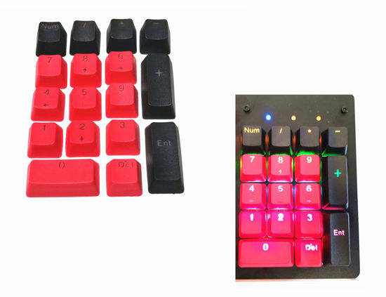 GetUSCart- 17 Keys Numeric Keypad Numpad Key Cap PBT Doubleshot Backlit ...