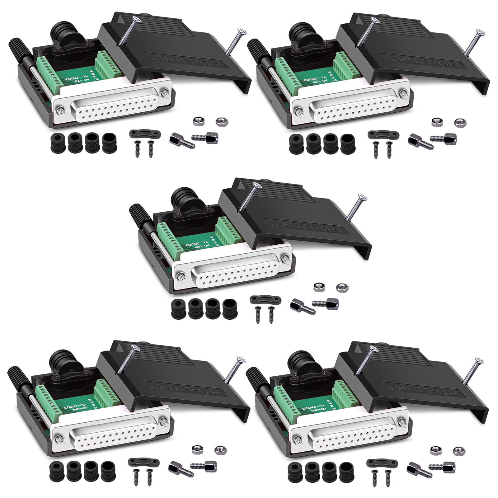 GetUSCart- ANMBEST 5PCS DB25 Solderless Connector, RS232 D-SUB Serial ...