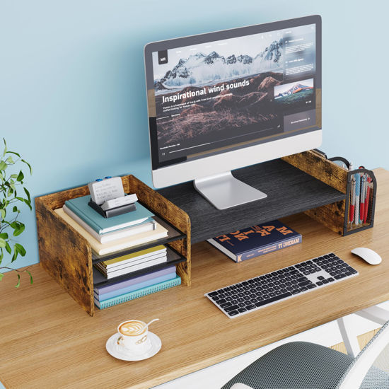 GetUSCart- Adjustable Monitor Stand with Desk Organizer, Computer ...