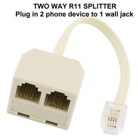 GetUSCart- defomery Two Way Telephone Splitters, RJ11 6P4C Male to ...