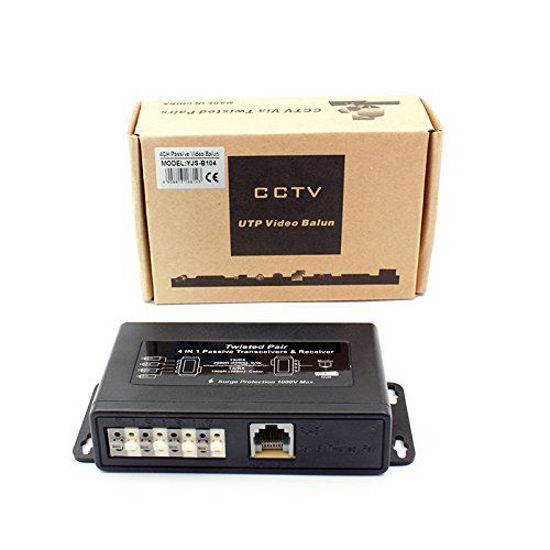 GetUSCart- 4 Channel Passive Video balun Transceiver for CCTV System BNC to UTP RJ45 HD