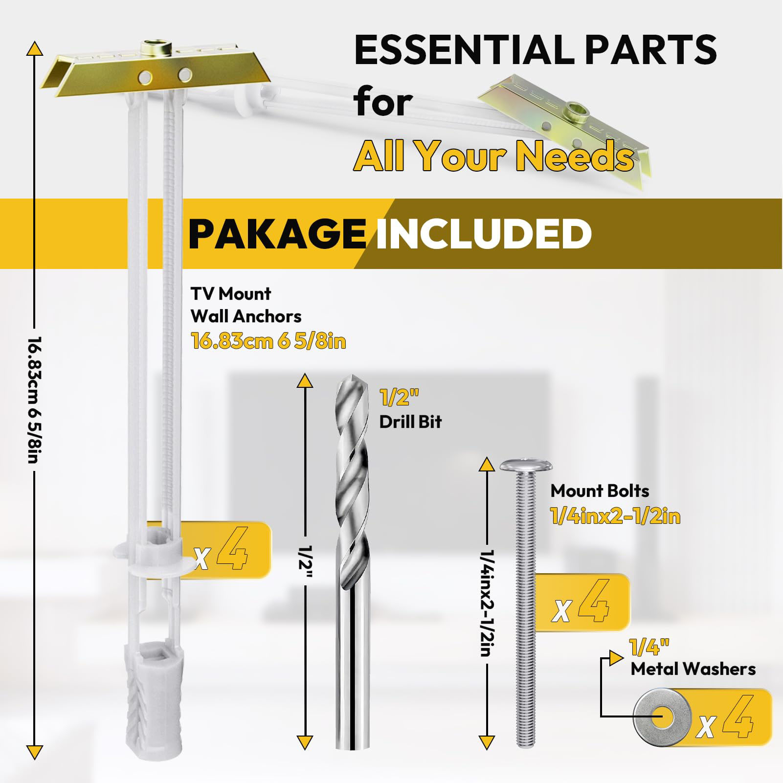 GetUSCart- Steel Stud TV Mounting Kit, Metal Stud TV Mount Kit for Tilt ...