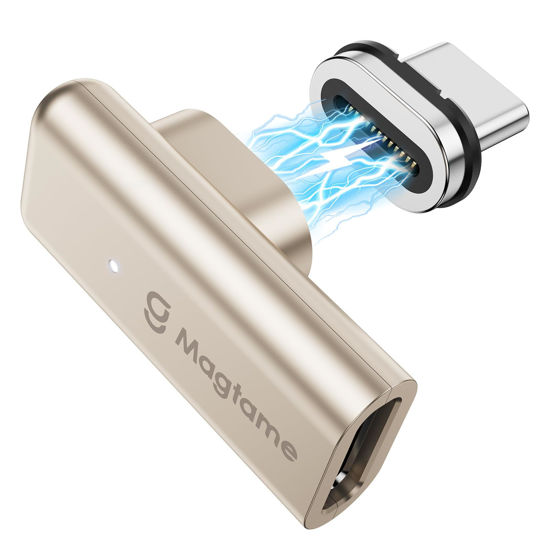 GetUSCart- Magtame 240W Magnetic USB C Male to USB C Female Adapter 90 ...