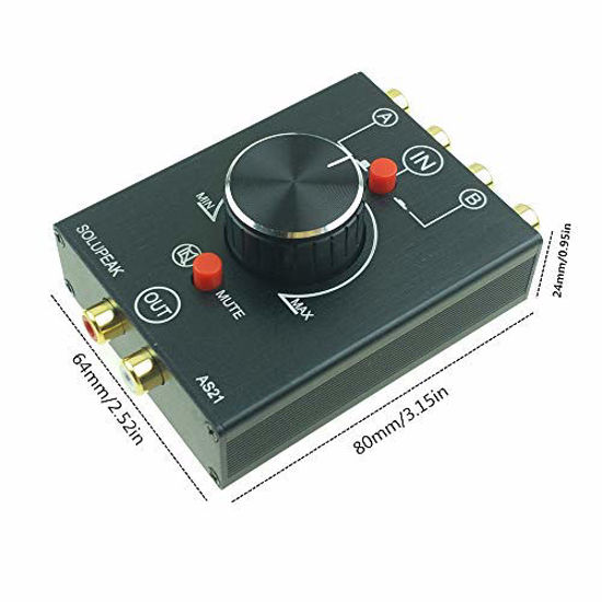 GetUSCart- 2 in 1 Out Stereo L/R RCA Cable Selector Switch A B Audio Passive Preamp Signal ...