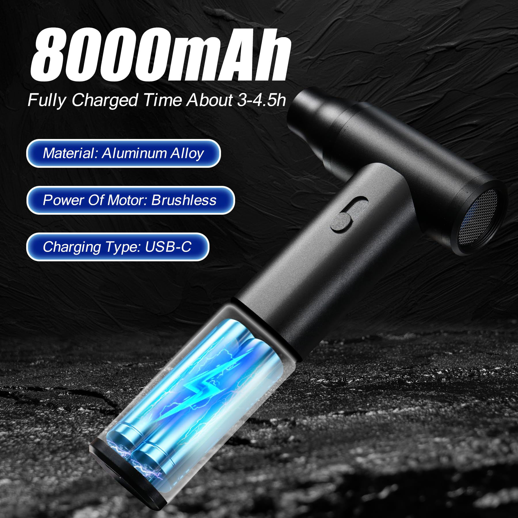 GetUSCart- Compressed Air Duster,130000RPM Computer Duster, 8000mAh USB ...