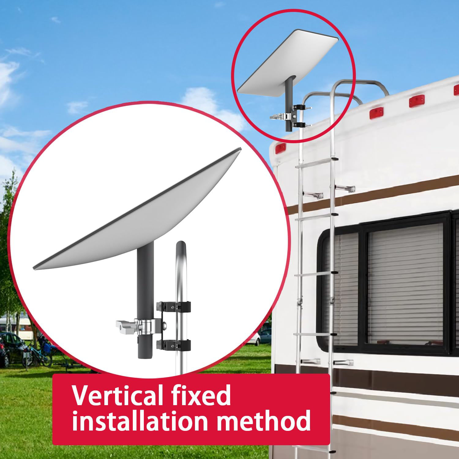 GetUSCart- Starlink Bar Mount for RV Ladder, Starlink Dishy Mount for ...
