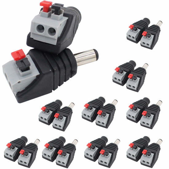 GetUSCart- exgoofit DC Power Connector Plug 10 Pairs Male and Female DC ...
