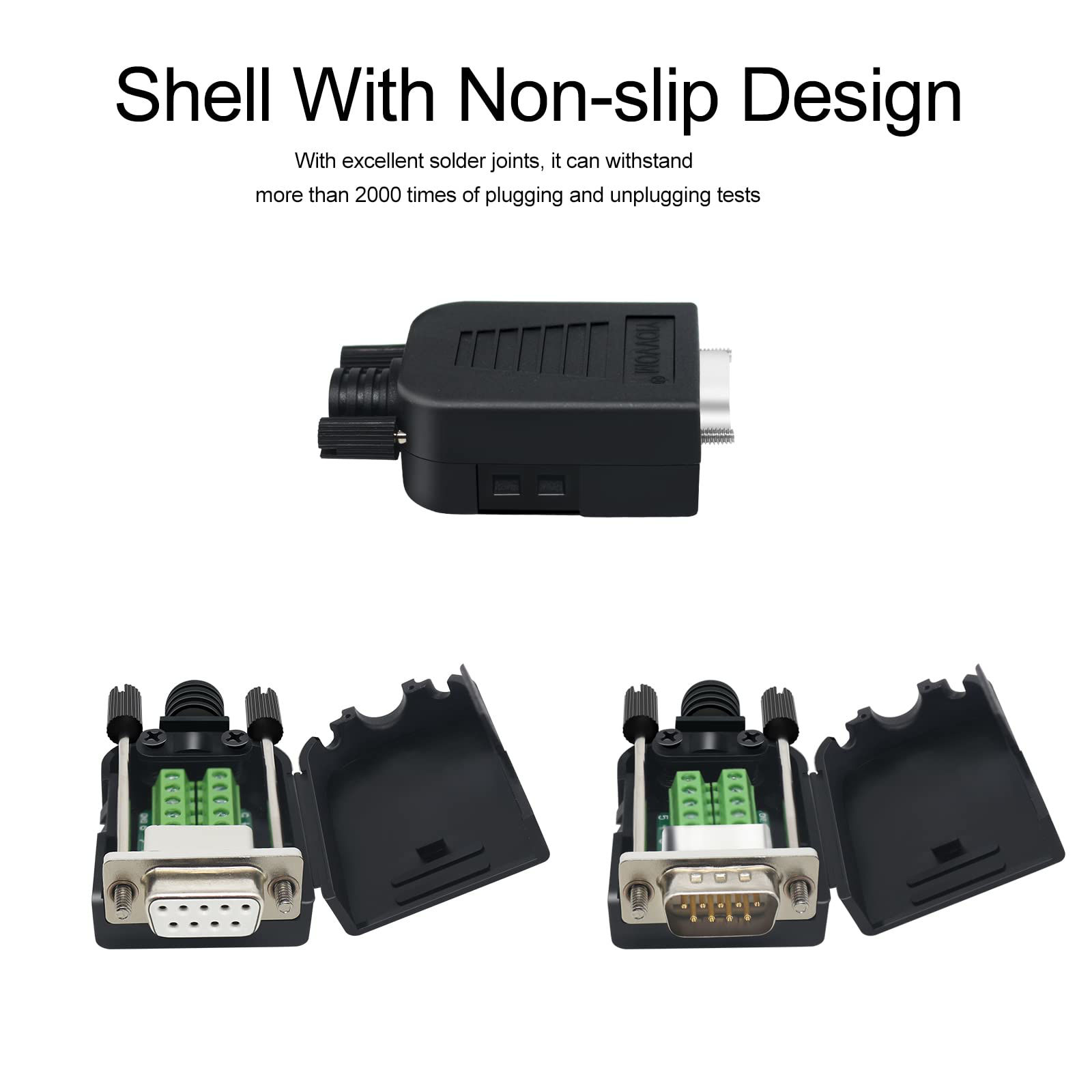 GetUSCart- YIOVVOM DB9 Breakout Connector,DB9 Solderless RS232 D-SUB Female Serial Adapters 9 ...