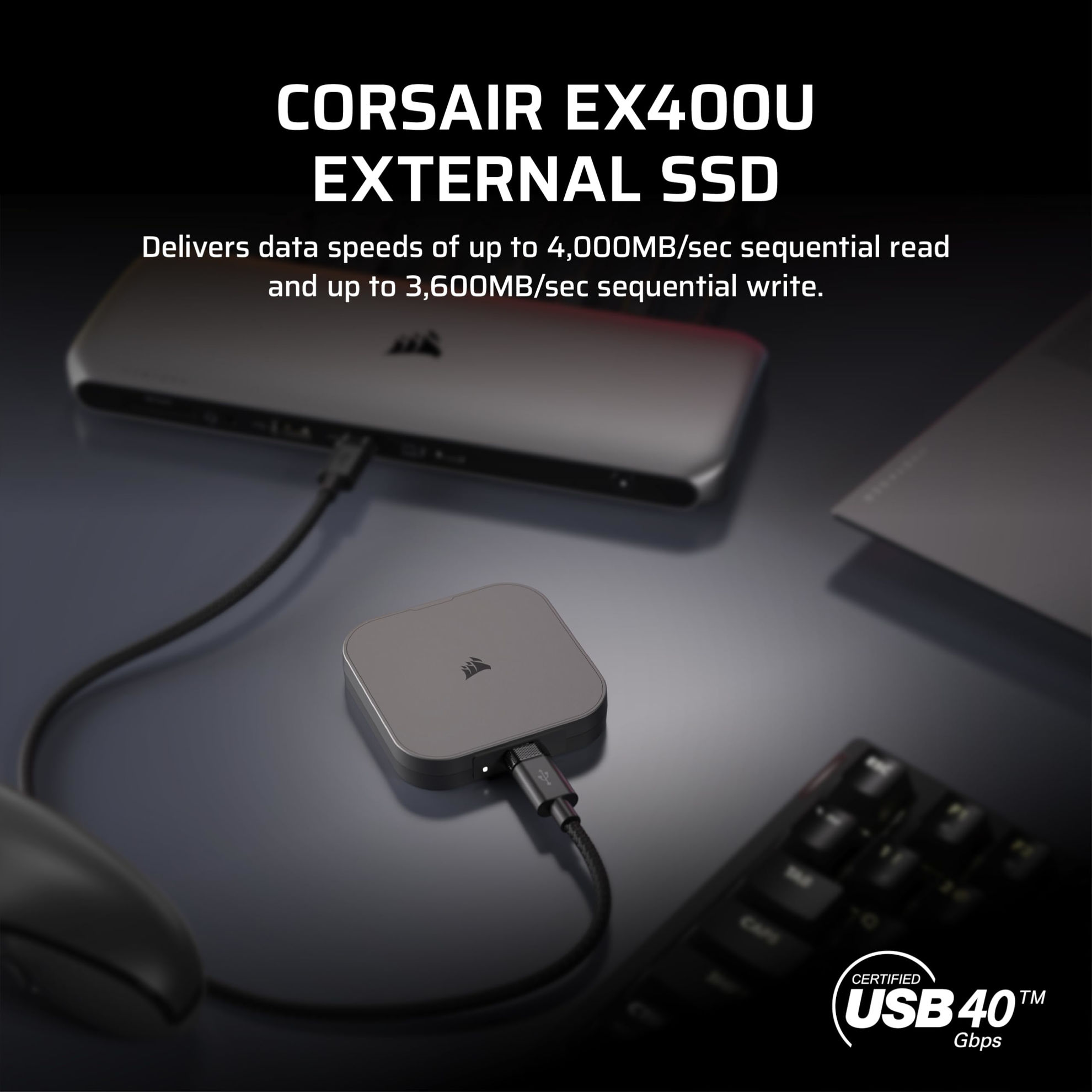 GetUSCart- Corsair EX400U 1TB USB4 Portable External USB Type-C SSD ...