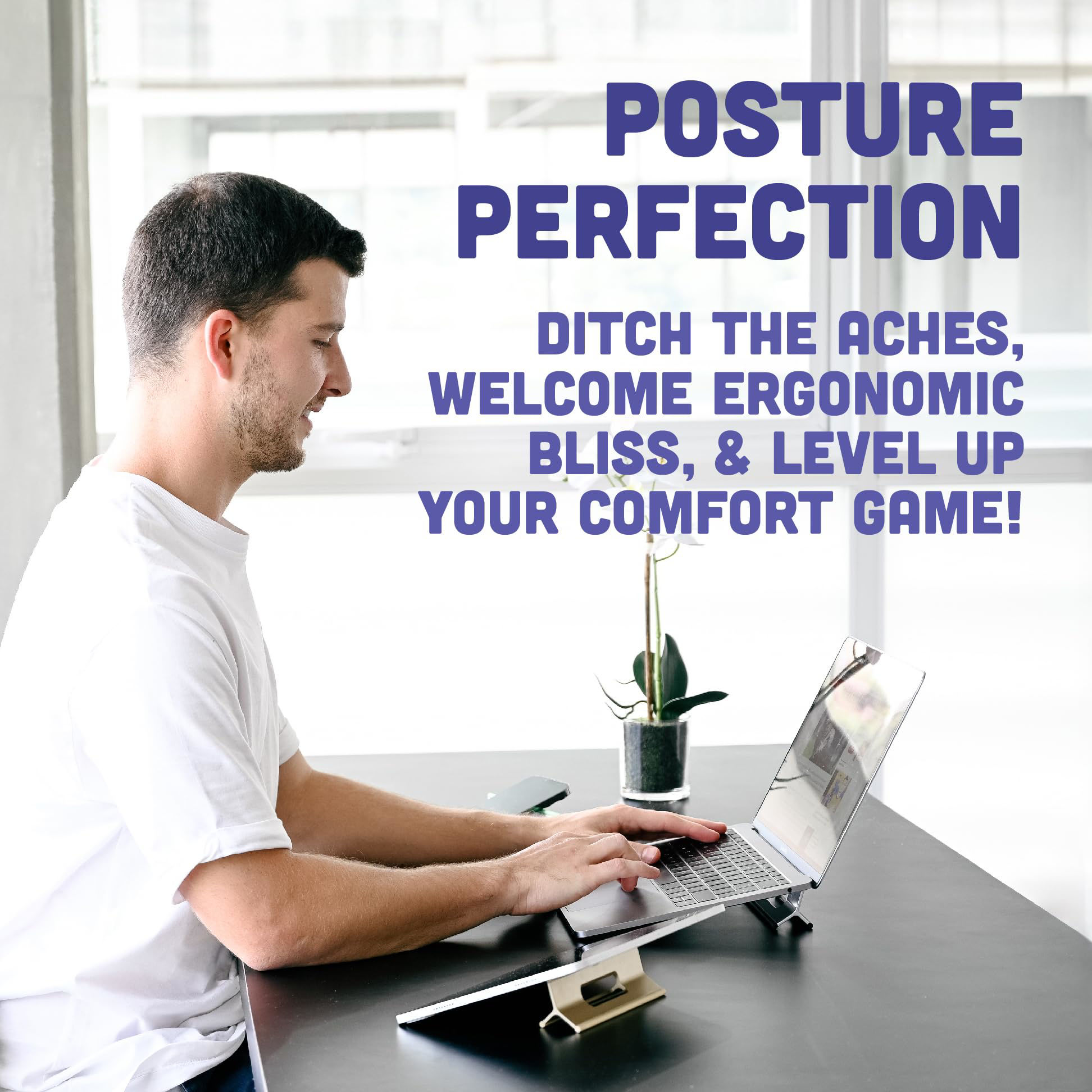 GetUSCart- Steepy Adjustable Laptop Stand for Desk - 3 Heights Computer ...