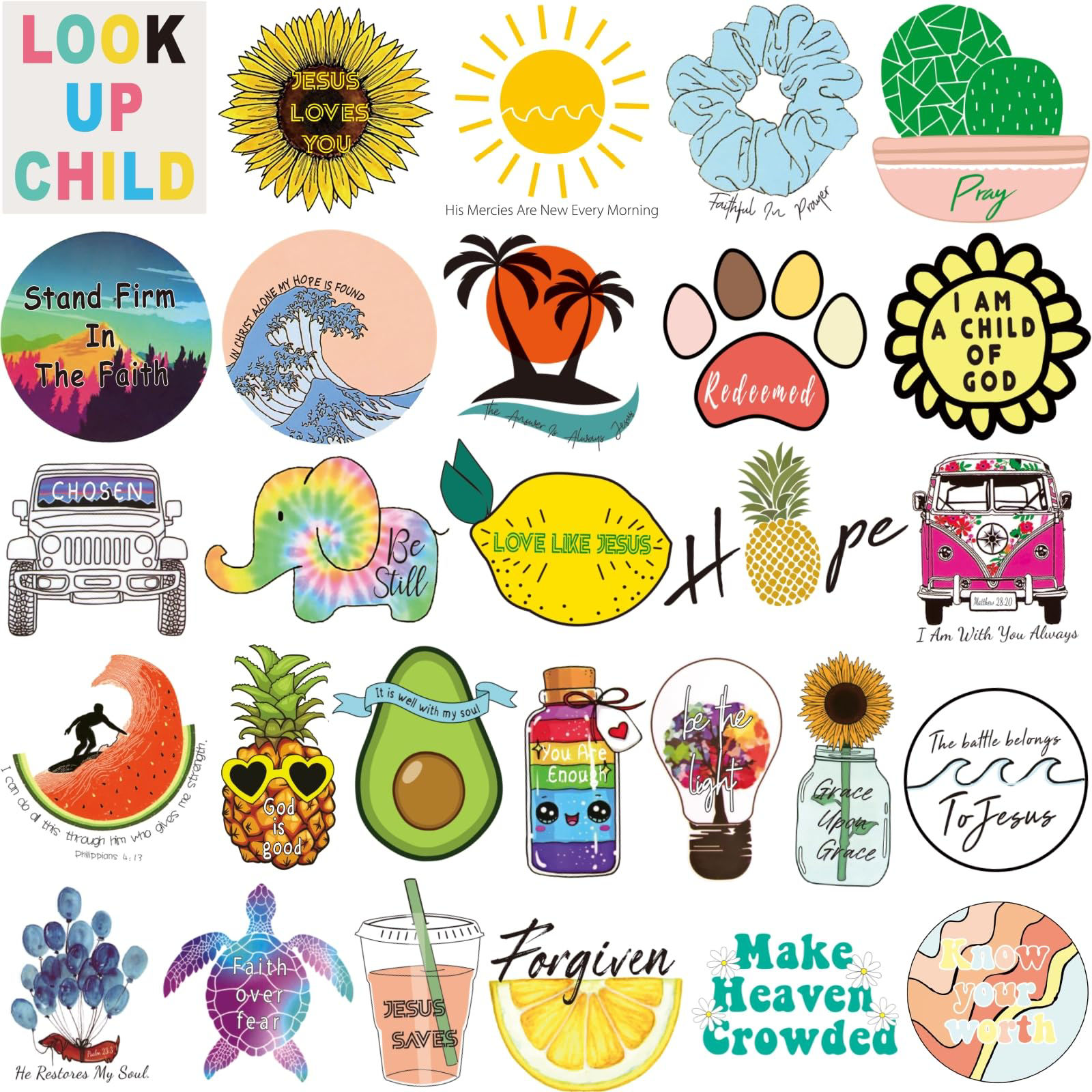 GetUSCart- 200Pcs Inspirational Christian Stickers for Vision Board ...