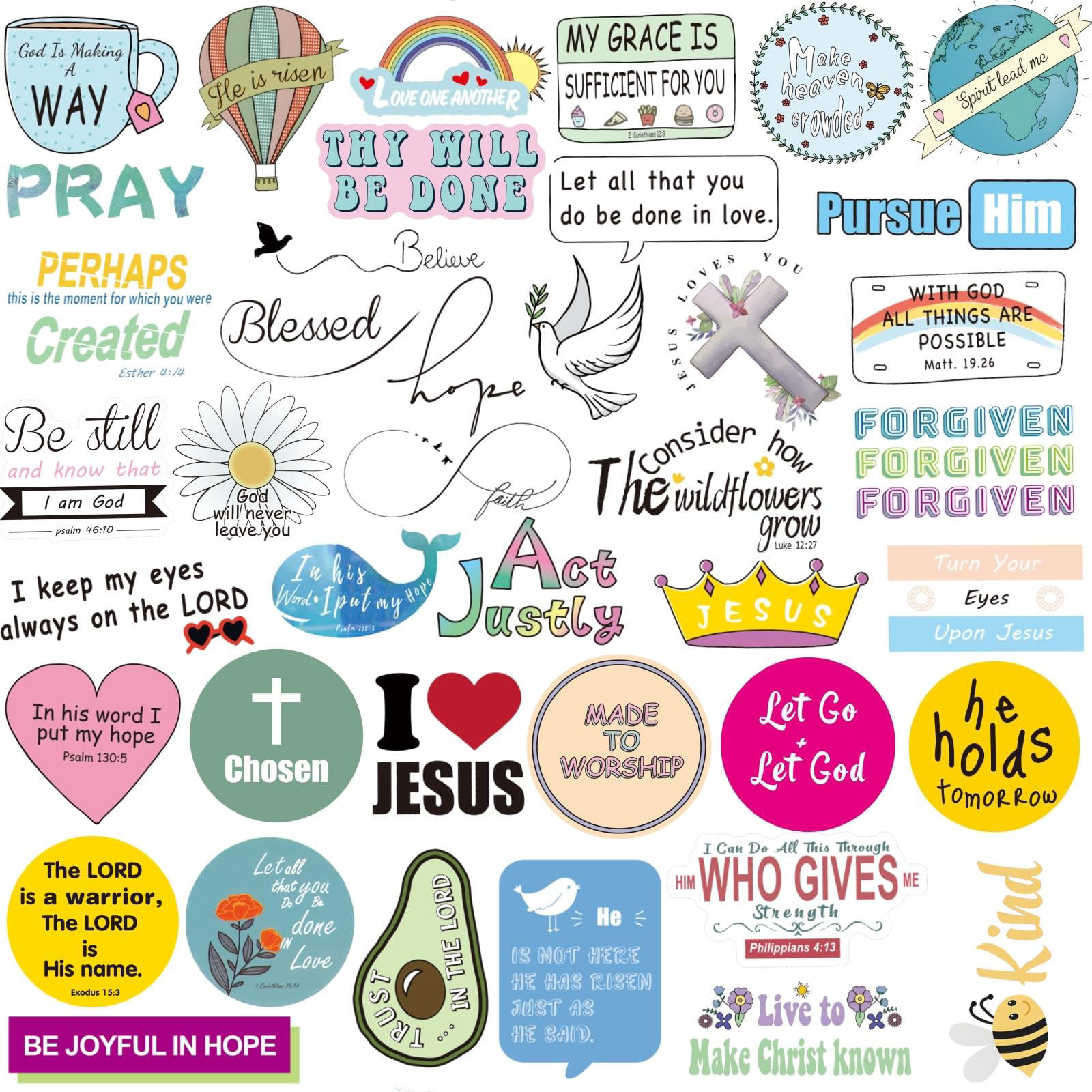 GetUSCart- 200Pcs Inspirational Christian Stickers for Vision Board ...
