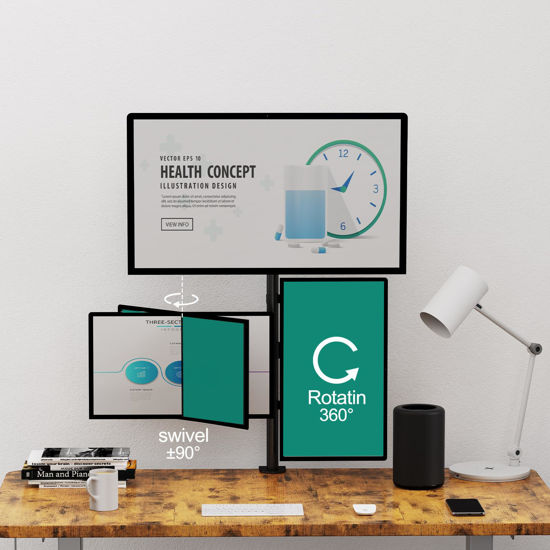 GetUSCart- ErgoFocus Triple Monitor Stand, Monitor Desk Mount for Three ...