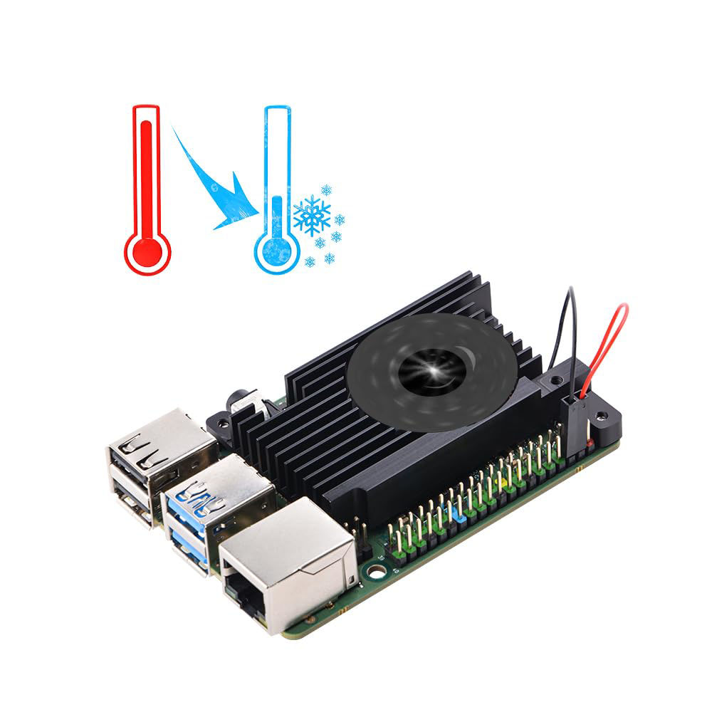 GetUSCart- GeeekPi Rock Pi 4C+ Aluminum Heatsink with Fan, Aluminum ...