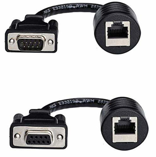 GetUSCart- LIANSHU 2Pack RJ45 to RS232 Cable, DB 9-Pin Serial Female&Male to RJ45 Female ...