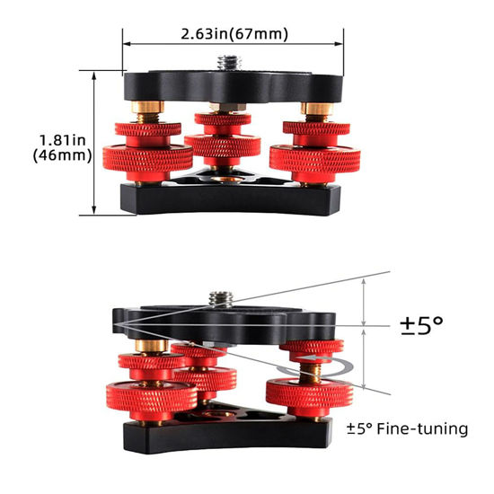 GetUSCart- Tripod Leveling Head Camera Tripod Leveler Base with +/-5 ...
