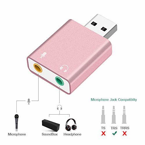 GetUSCart- USB Audio Adapter External Stereo Sound Card with 3.5mm ...