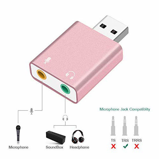GetUSCart- USB Audio Adapter External Stereo Sound Card with 3.5mm ...
