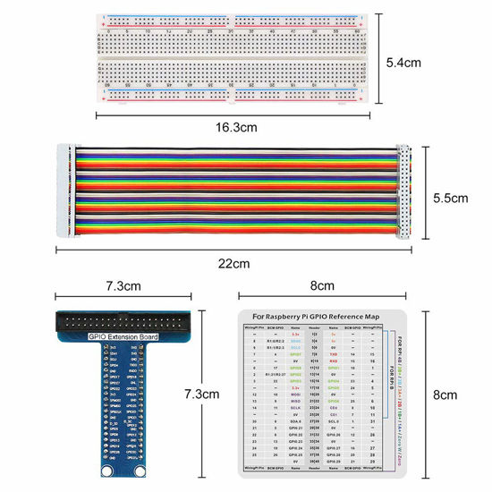 GetUSCart- WayinTop RPi GPIO Breakout Expansion Kit for Raspberry Pi 4B 3B+ 3B 2B B+, T-Type ...