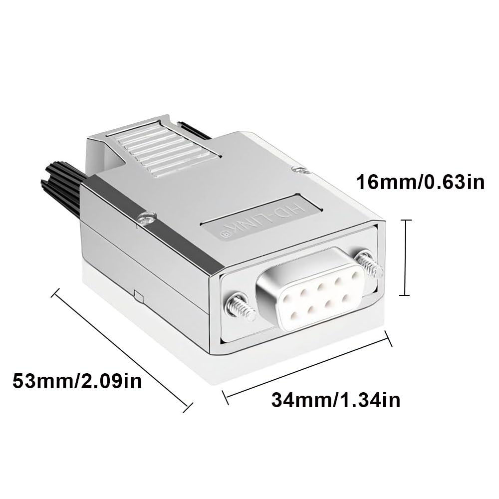 GetUSCart- Willwewon 4PCS DB9 Female Solderless Breakout Connector,RS232 D-SUB Serial to 9-pin ...