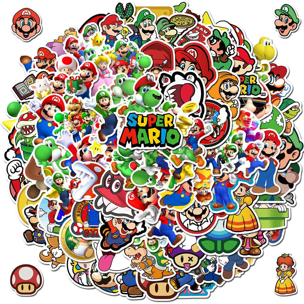 GetUSCart- 100Pcs Mario Stickers for Kids, Mario Game Sticker for Teen ...