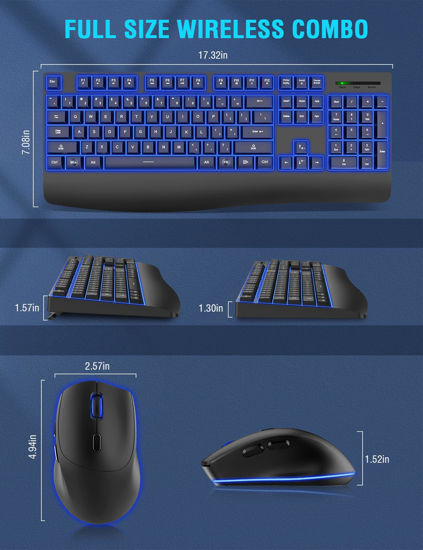 GetUSCart- EDJO Wireless Keyboard and Mouse Combo, 7 Backlit Effects ...
