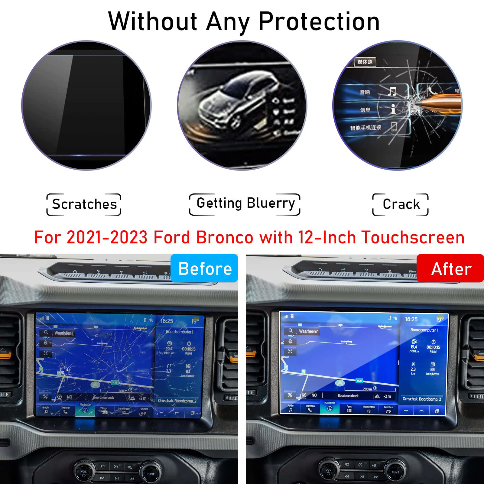 GetUSCart- TTCR-II Compatible With 2021-2024 Ford Bronco Screen ...