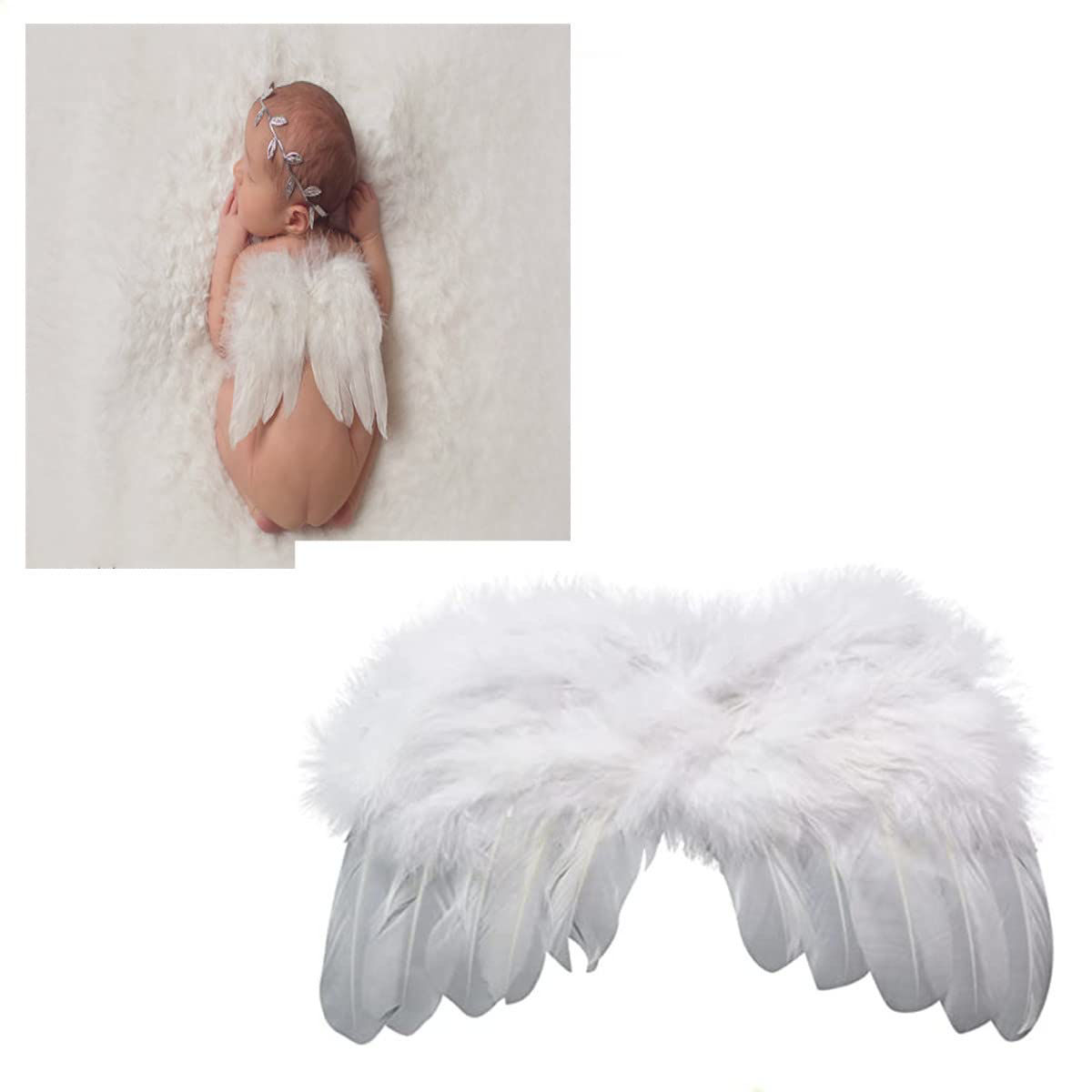 GetUSCart- AISIBO Baby Angel Feather Wings, Infant Angel Wings Photo ...