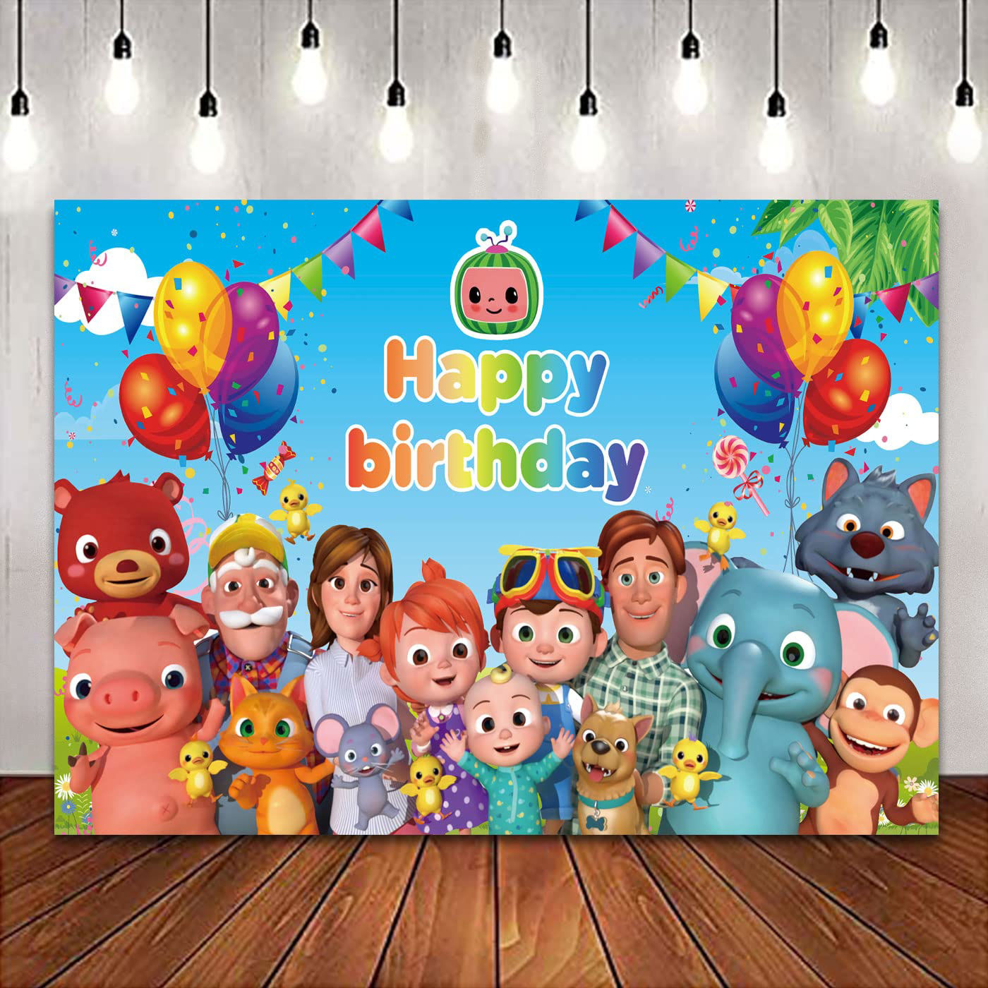 GetUSCart- Qingyann 5x3ft CoComelon Backdrop for Birthday Party Newborn ...