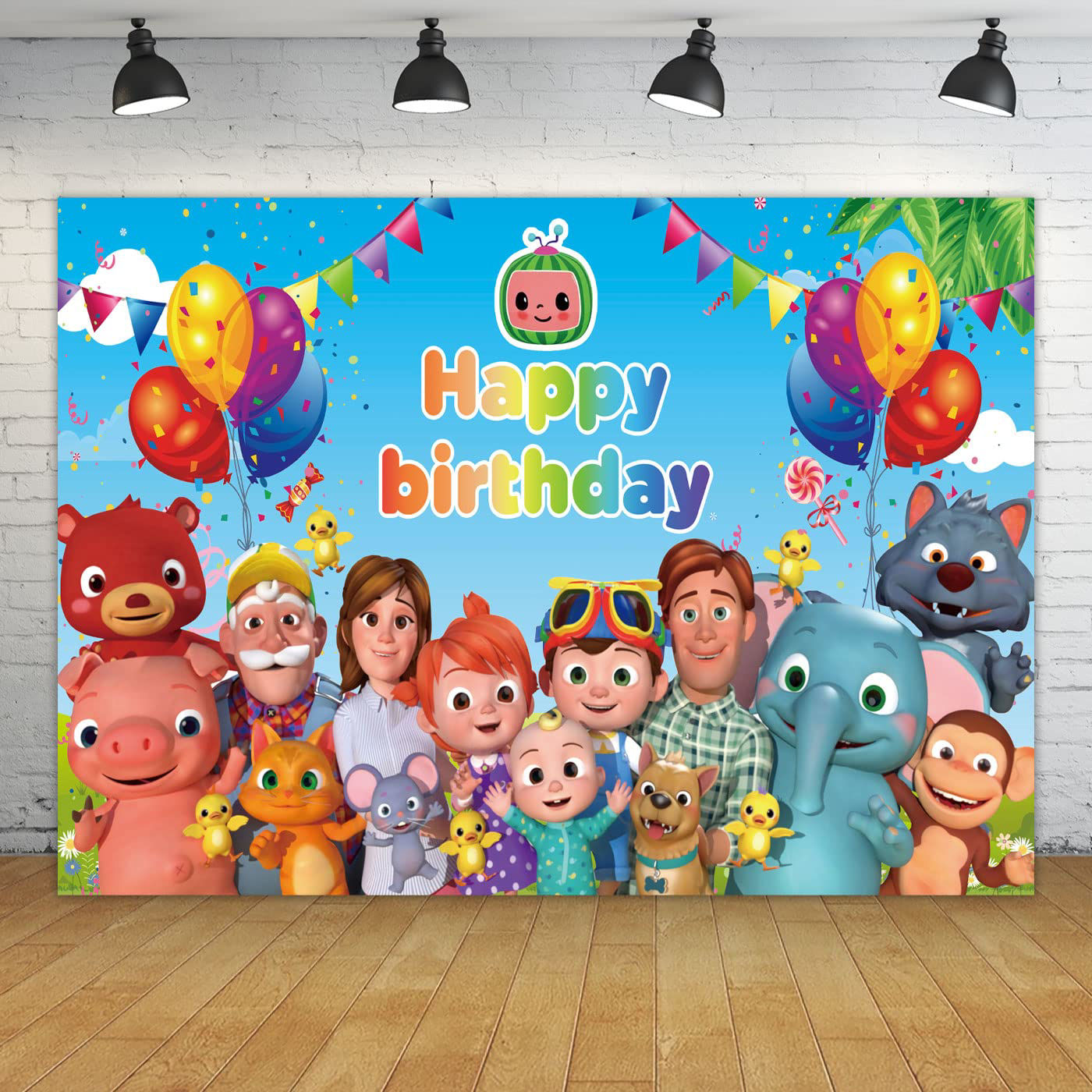 GetUSCart- Qingyann 5x3ft CoComelon Backdrop for Birthday Party Newborn ...