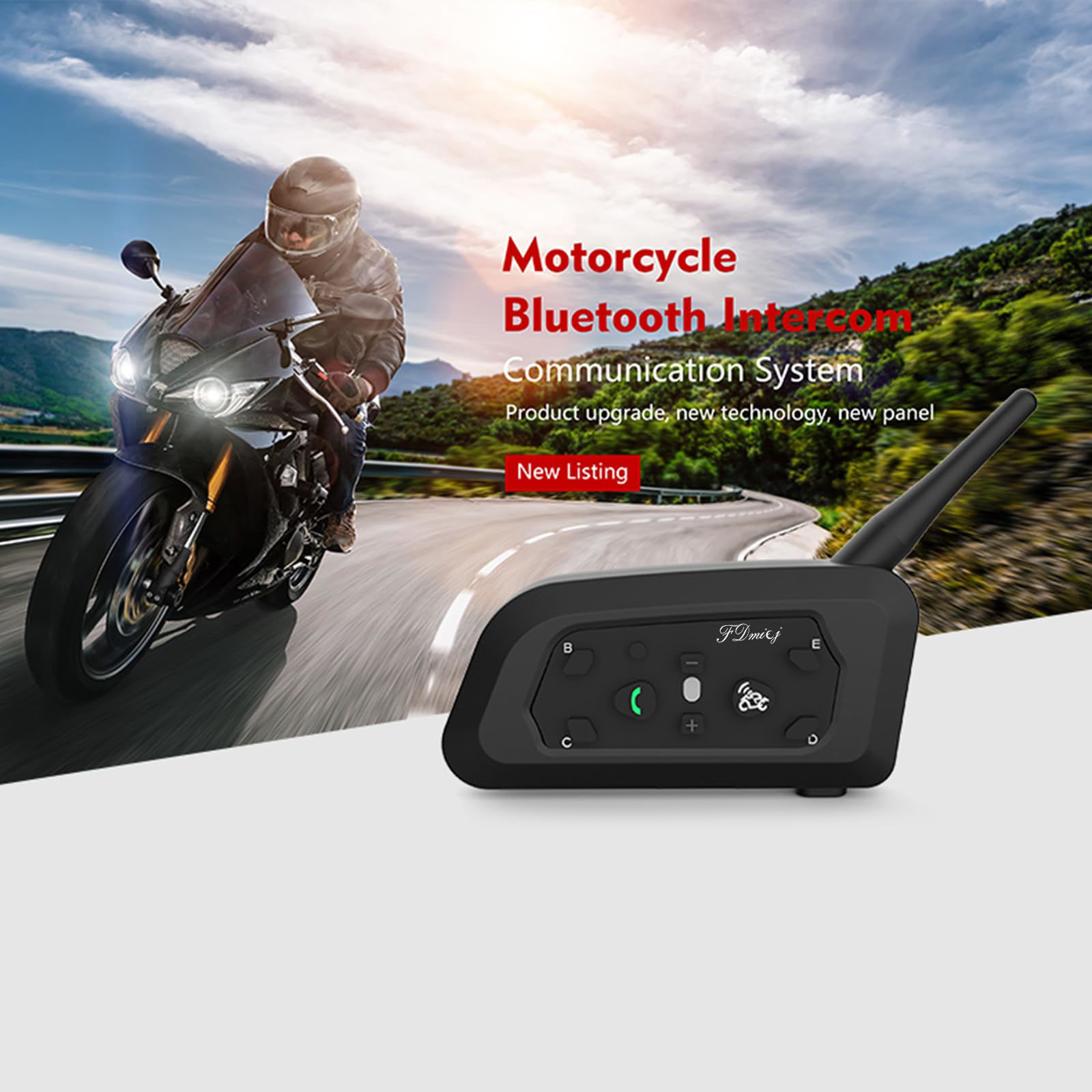 GetUSCart- FDmiej V6 Motorcycle Helmet Bluetooth Intercom, Upgraded ...