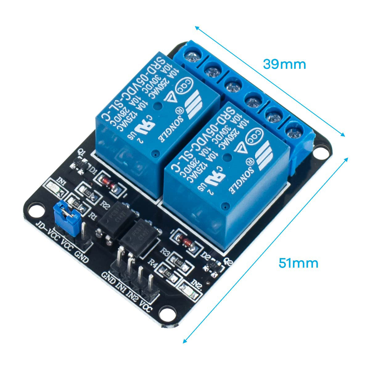 GetUSCart- Hosyond 6Pack 2 Channel DC 5V Relay Module with Optocoupler Relay Board for Arduino ...