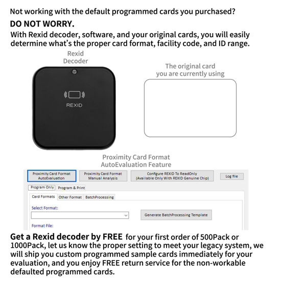 GetUSCart- Default Programmed RexID 50 Pack H10301 PVC ISO Proximity ...