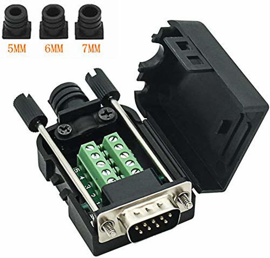 GetUSCart- YIOVVOM DB9 Breakout Connector to Wiring Terminal RS232 D-SUB Male Serial Port ...