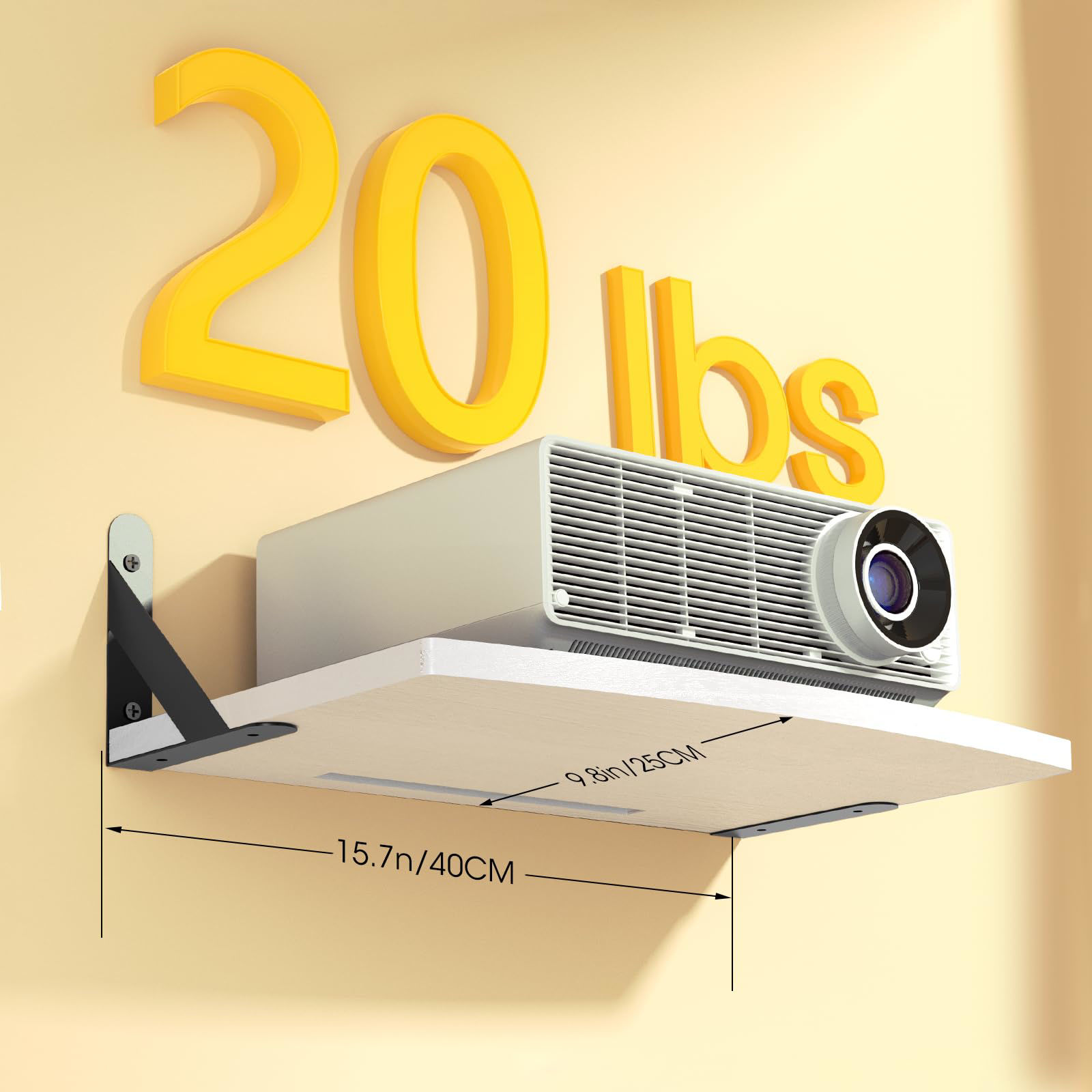 GetUSCart- DAWASAPAT Projector Wall Mount Floating Shelf, White Mini ...