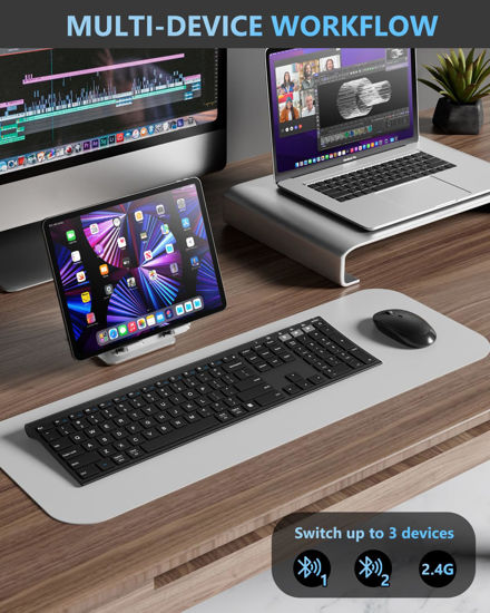 GetUSCart- Bluetooth Keyboard Mouse, Multi-Device Wireless Keyboard and ...